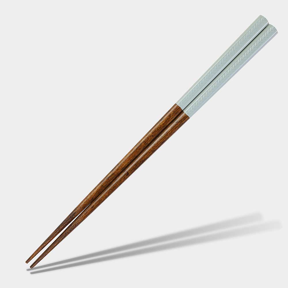 Herringbone Green Japanese Wood Chopsticks